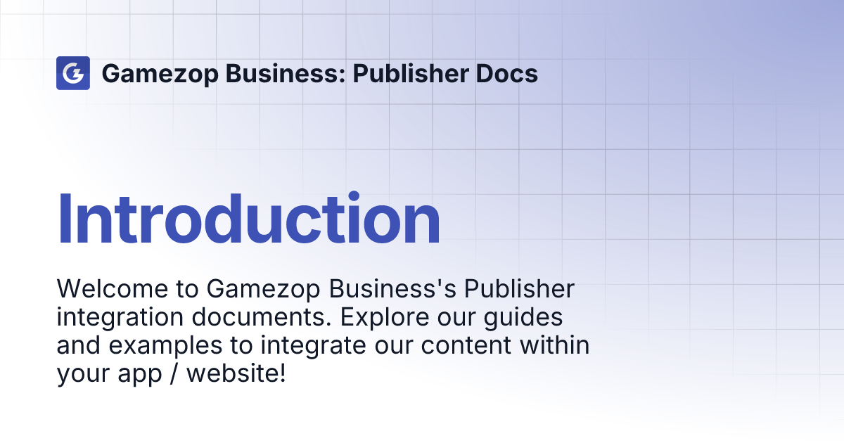 Introduction | Gamezop Publisher Docs
