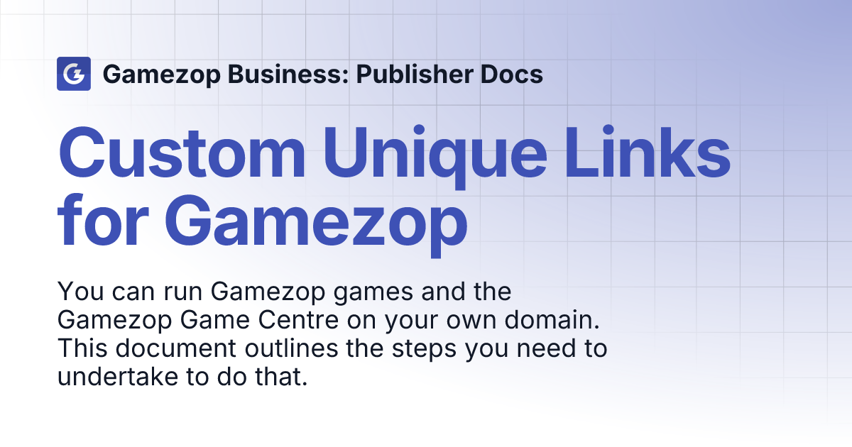 Custom Unique Links for Gamezop | Gamezop Publisher Docs